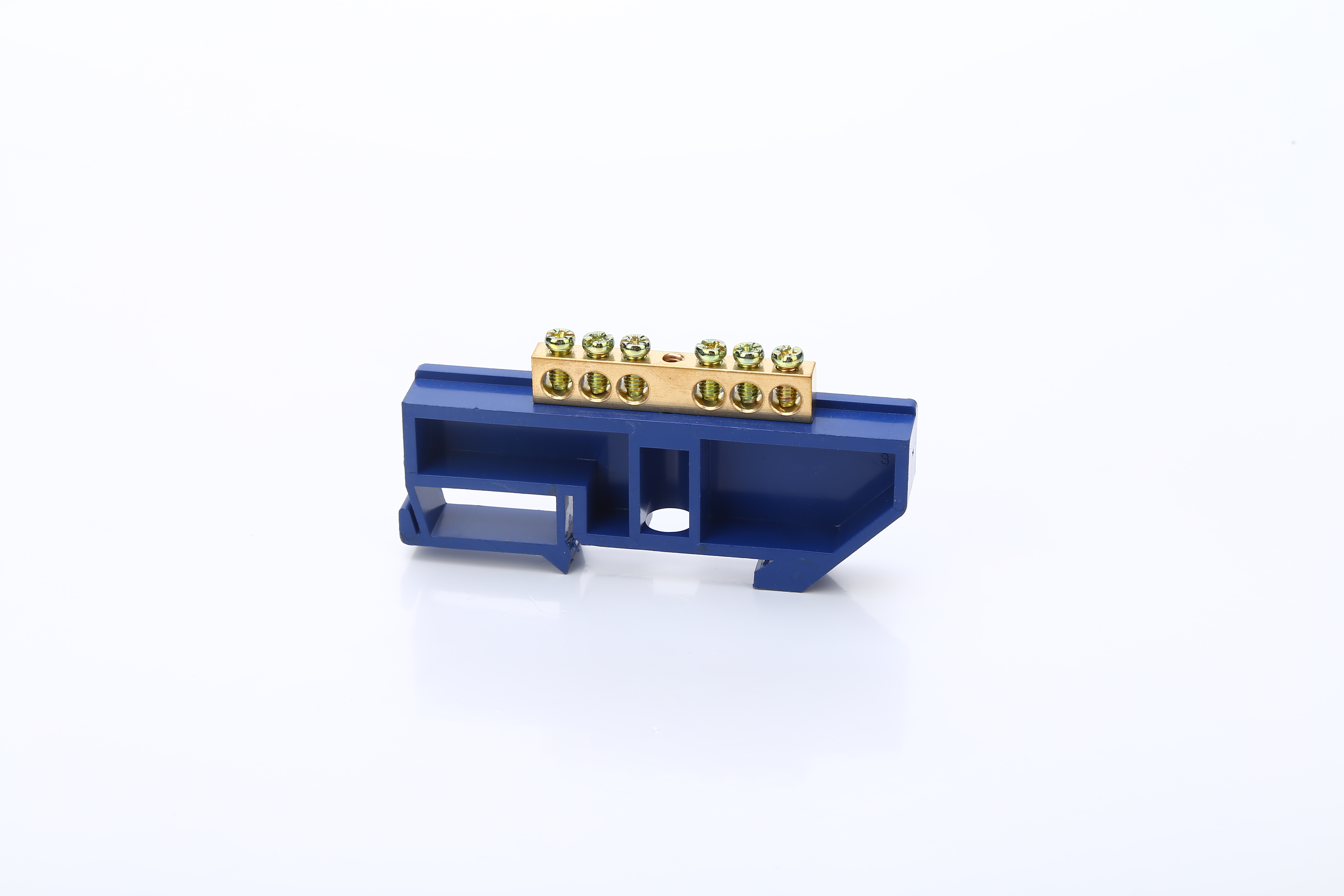 Blue Screw Brass Connector Din Rail Copper Terminal Block Earth and ...